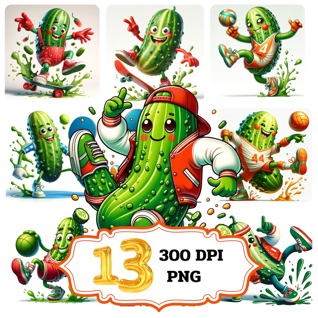 Cucumber Clipart,13 High Quality Pngs, Character Cartoon Clipart ...