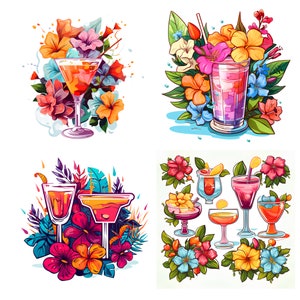 Watercolour Cocktail Clipart, Signature Cocktail, Beverage Clipart ...