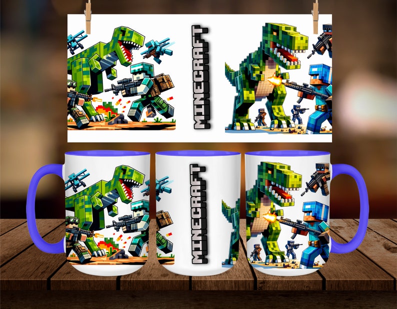 Minecraft Cup Mug Wrap, Cup Mug Wrap, 11oz and 15oz Mug Template, Mug ...