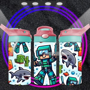 Minecraft Cartoon 12oz Sippy Cup Sublimation Designs Digital Download ...