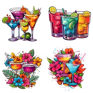 Watercolour Cocktail Clipart, Signature Cocktail, Beverage Clipart ...