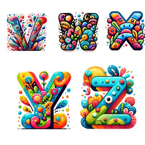 Colorful A-Z Alphabet, Letters Png, Alphabet Png, Instant Download for ...