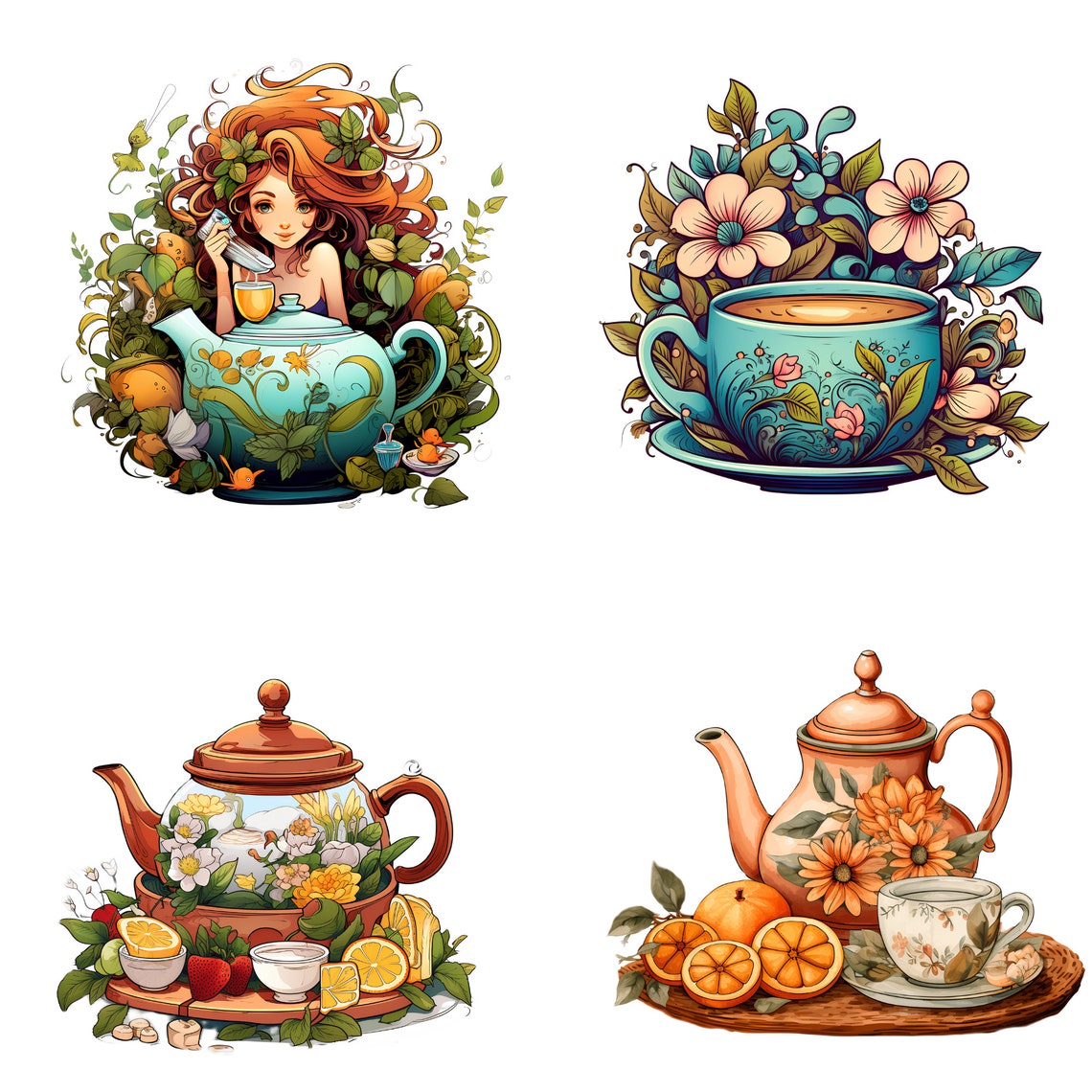 Tea Cartoon Clipartclipart Cartoon Tea Clipart Bubble Tea - Etsy