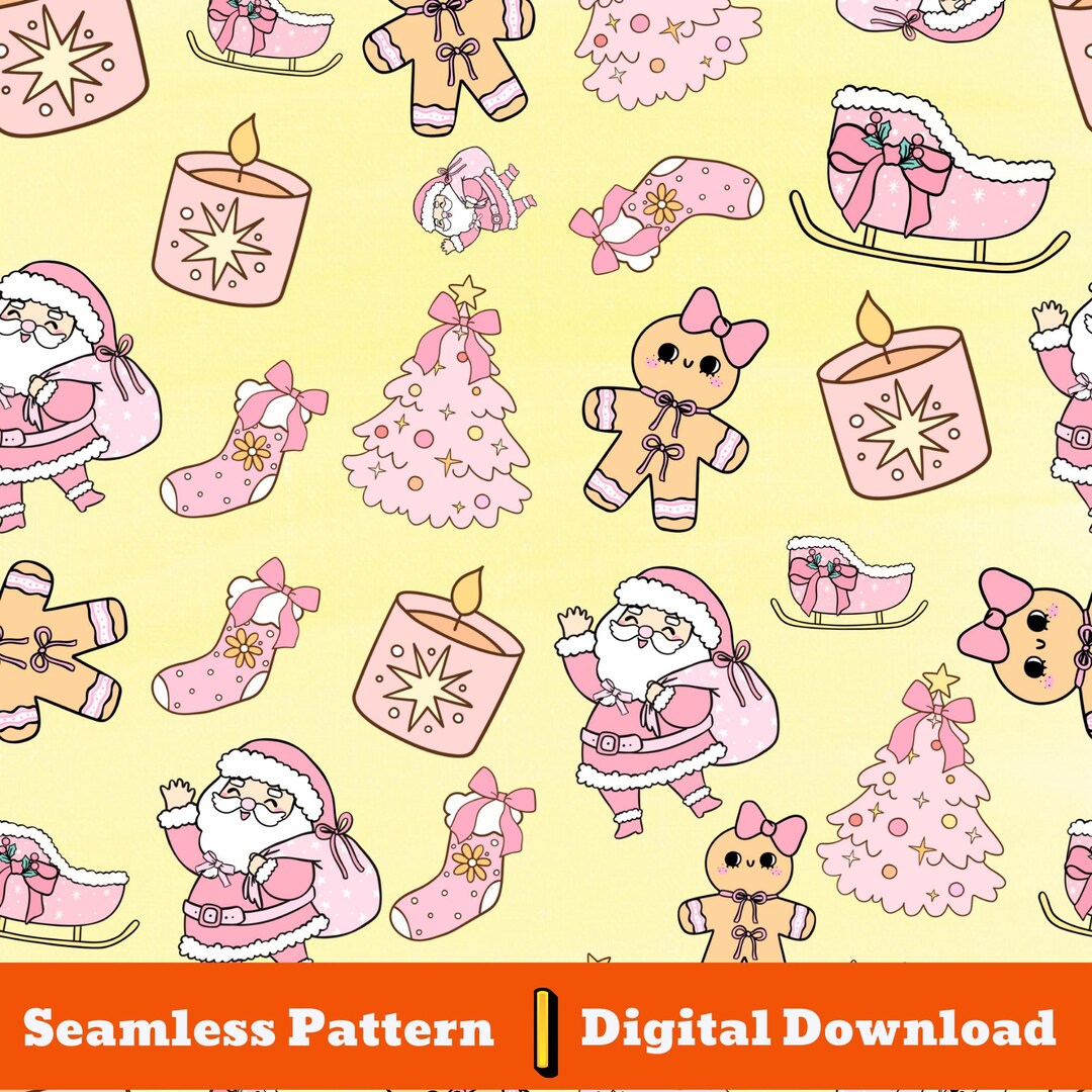 Retro Christmas Pastel Color, Seamless Patterns for Kids, Seamless ...