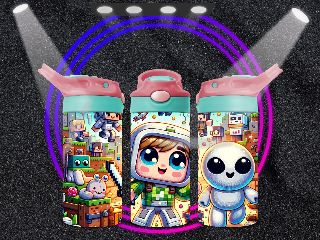 Minecraft Cartoon 12oz Sippy Cup Sublimation Designs Digital Download ...