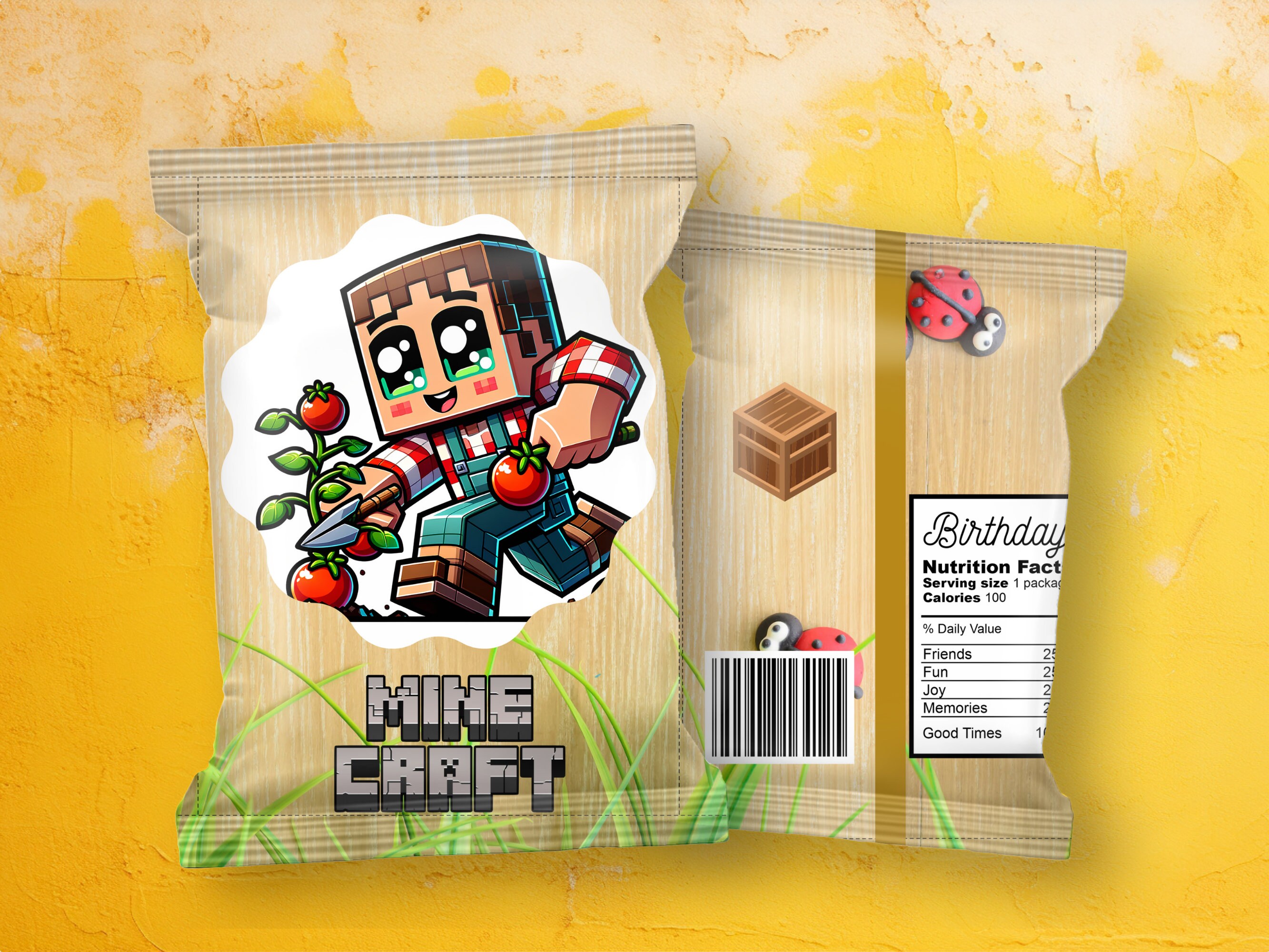 Minecraft Chip Bag, Minecraft Birthday, Minecraft Chip Bag Template ...