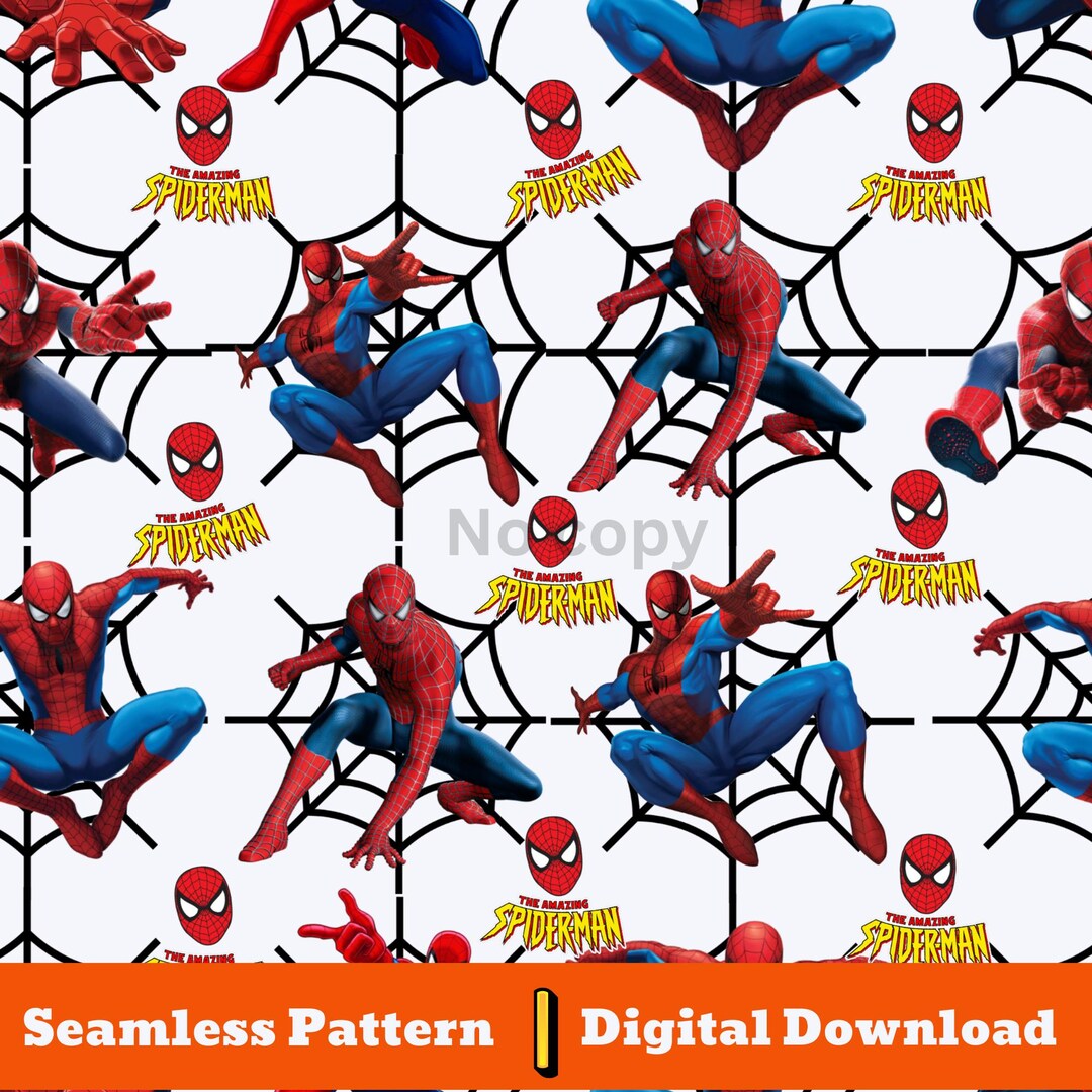 Spider Cartoon Seamless Patterns for Kids,seamless Pattern Digital ...