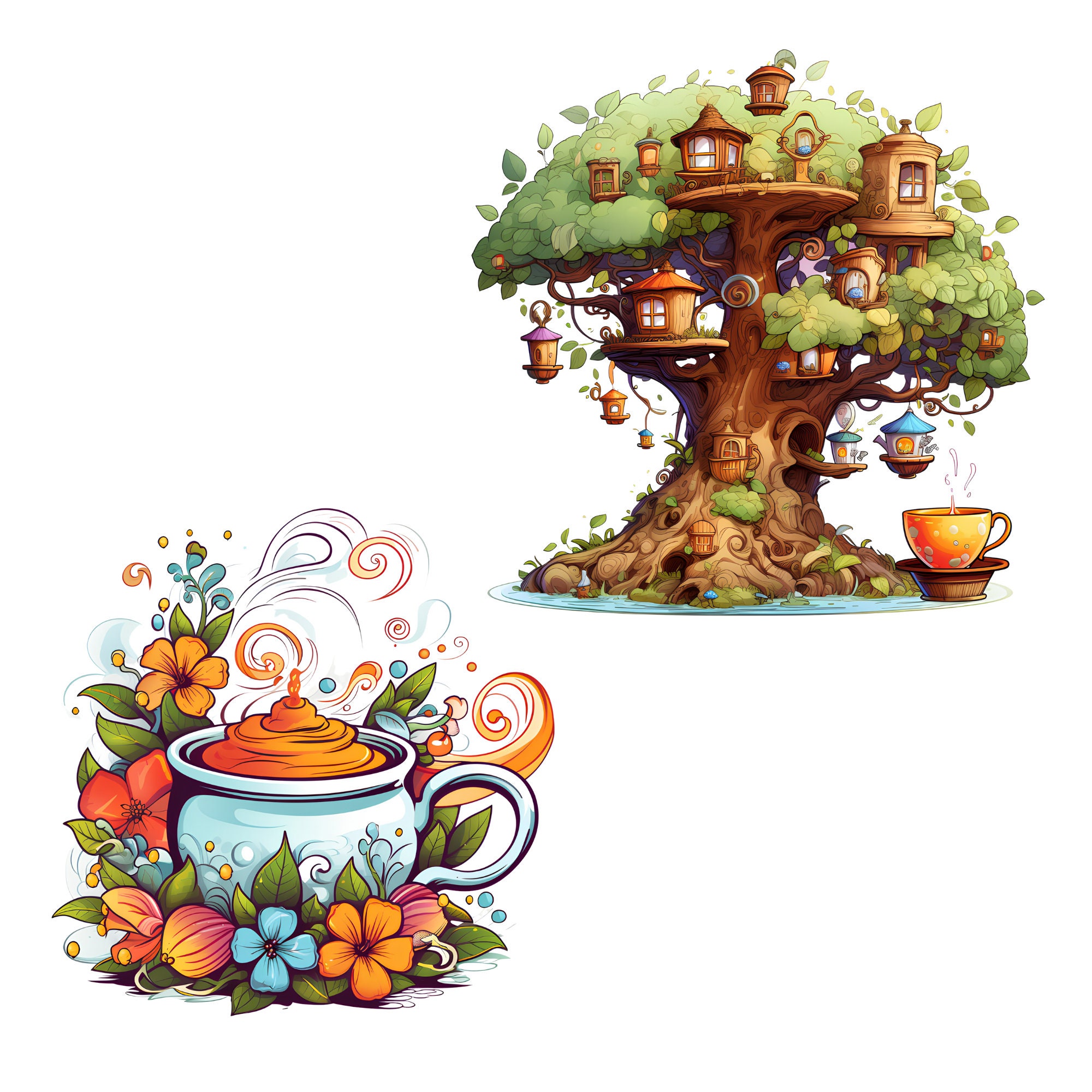 Tea Cartoon Clipartclipart Cartoon Tea Clipart Bubble Tea - Etsy