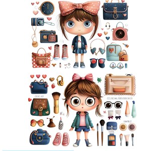 12 Character Stickers Printable Paper Dolls,sheets Fashion,outfit ...
