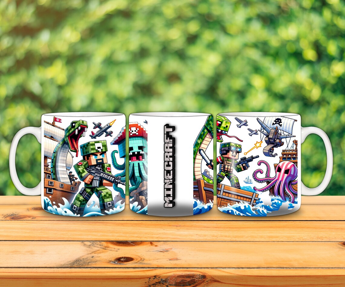 Minecraft Coffee Mug Sublimation Designs, PNG Digital Download, 11oz ...