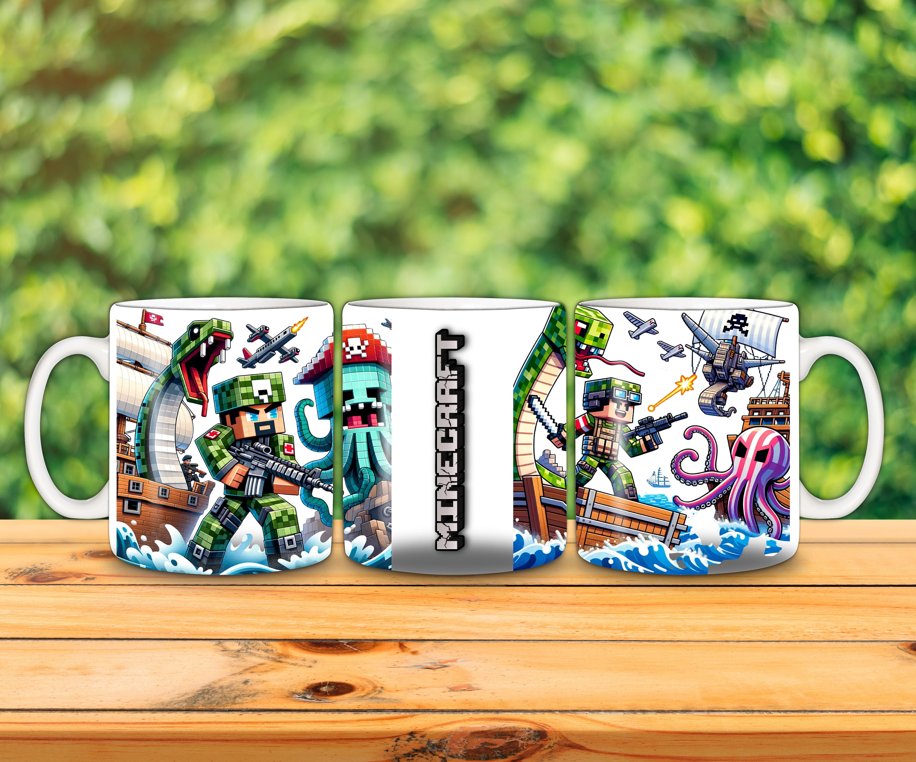 Minecraft Coffee Mug Sublimation Designs, PNG Digital Download, 11oz ...