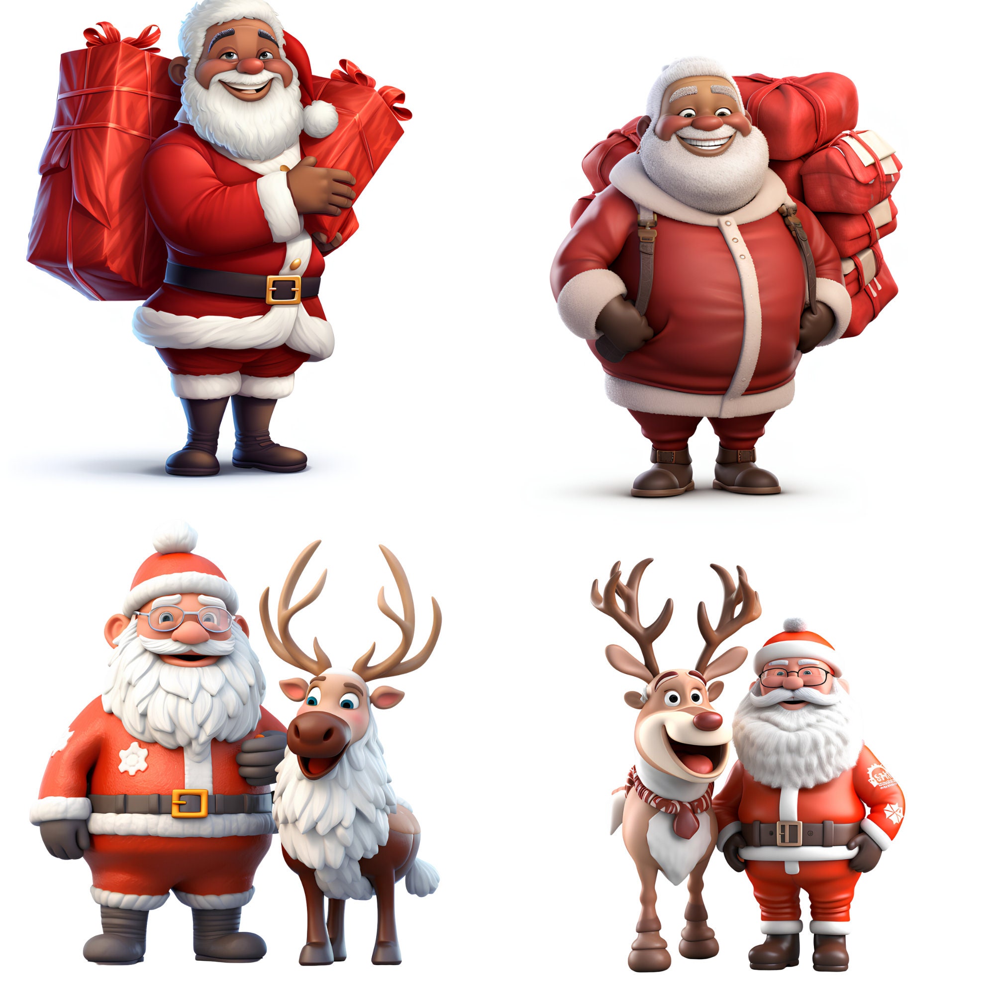 3d Character Funny Old Santa Clipart, 25 Png File, 3d Clay Character ...