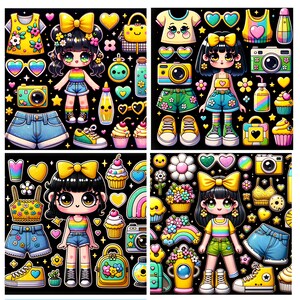 15 Printable Paper Doll Stickers: Fashion Clipart (PNG, JPG) - Etsy