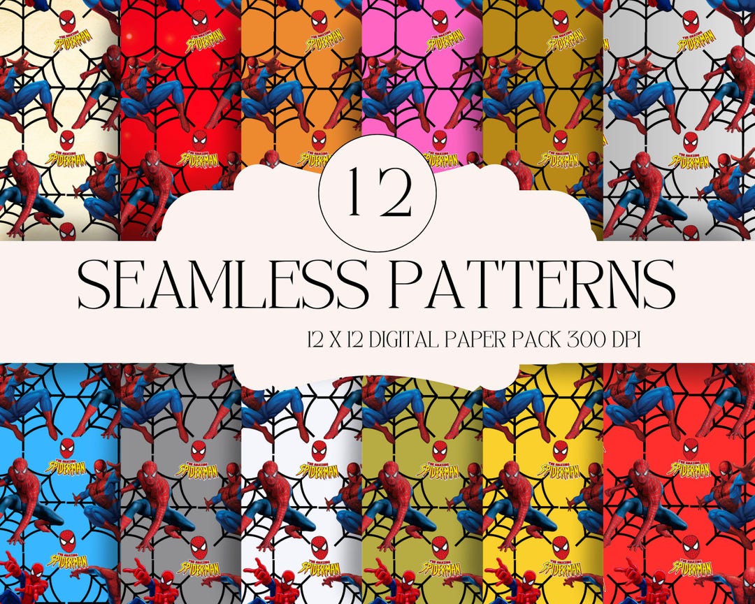 12 Colors Cartoon Seamless Patterns for Kids,seamless Pattern Digital ...