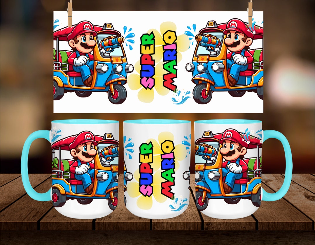 Mario Cup Mug Wrap, Digital Designs for Mugs, 11oz and 15oz Mug ...