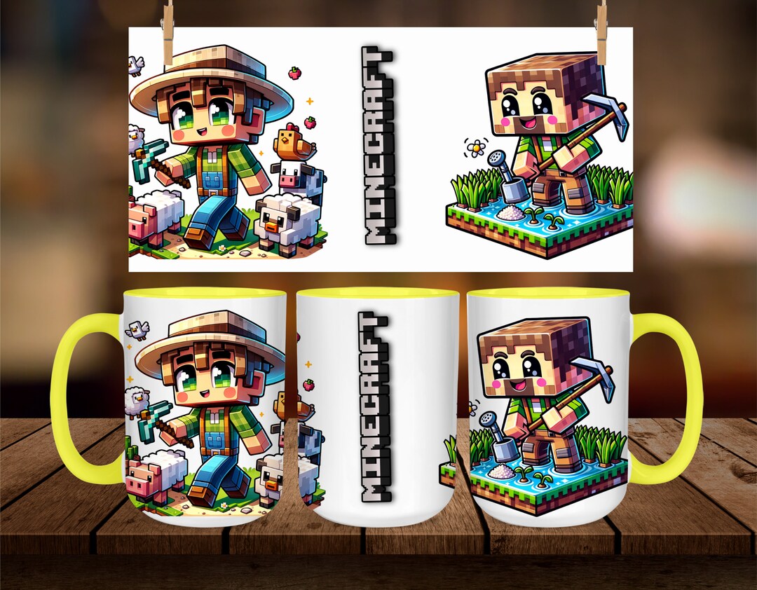Minecraft Cup Mug Wrap, Cup Mug Wrap, 11oz and 15oz Mug Template, Mug ...