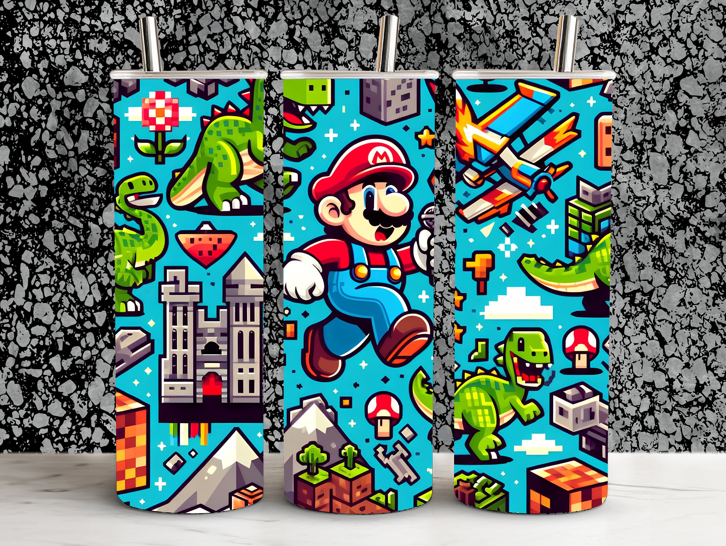 Mario Tumbler Wrap, Super Mario PNG, 20oz Tumbler Wrap, Sublimation ...