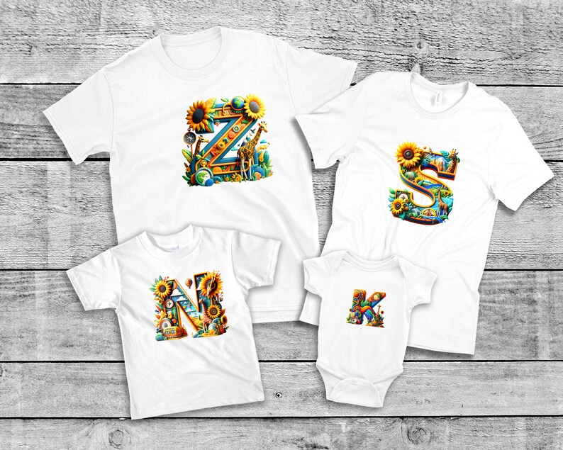 3D Sunflowers and Giraffes A-Z Alphabet, Letters Png, Alphabet Png ...
