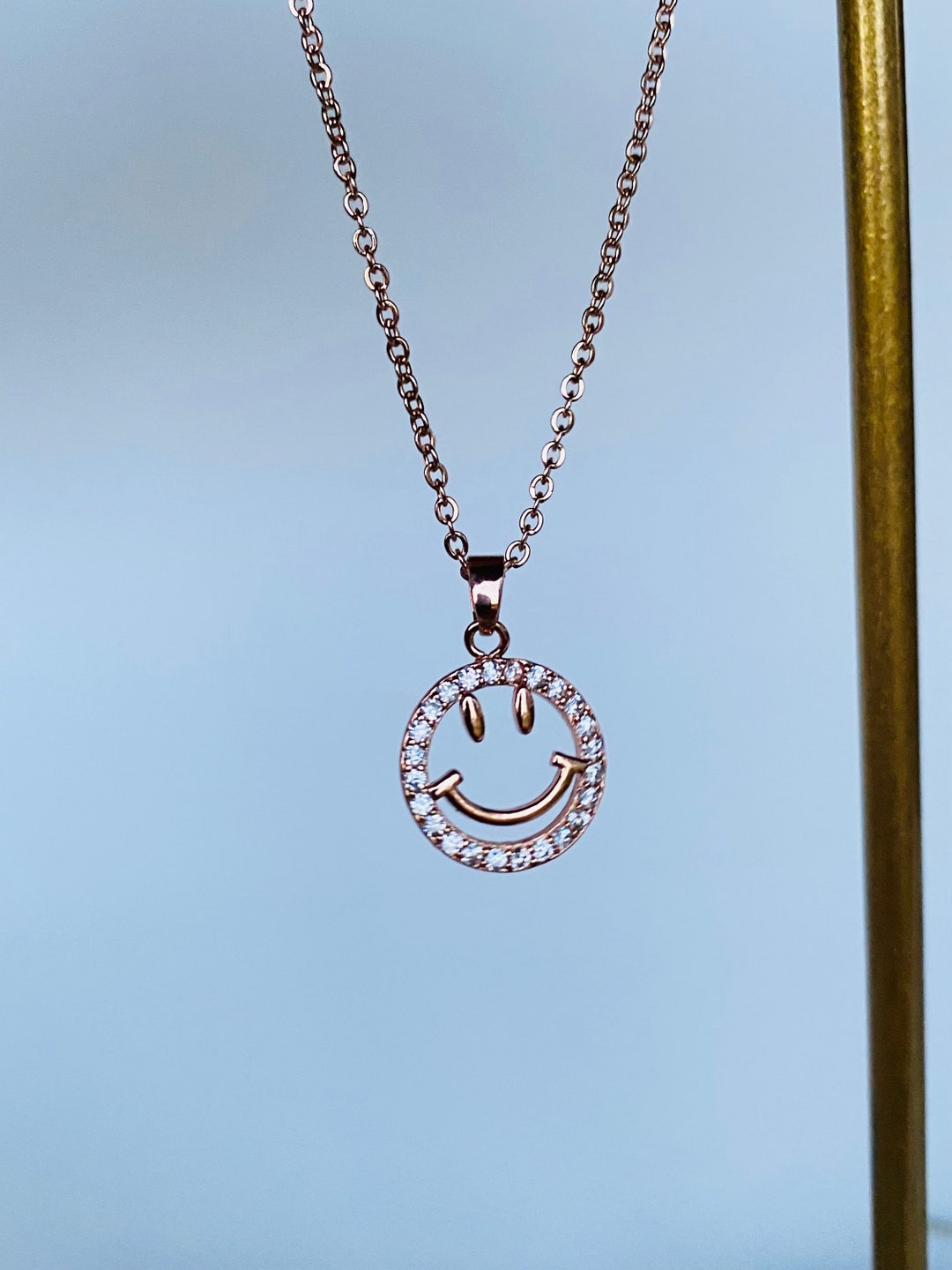 Smiley Face Necklace, Smile Face Necklace, Happy Face Necklace, Perfect ...