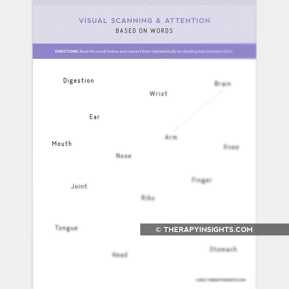 Printable Resource Visual Scanning and Attention Based on Words - Etsy