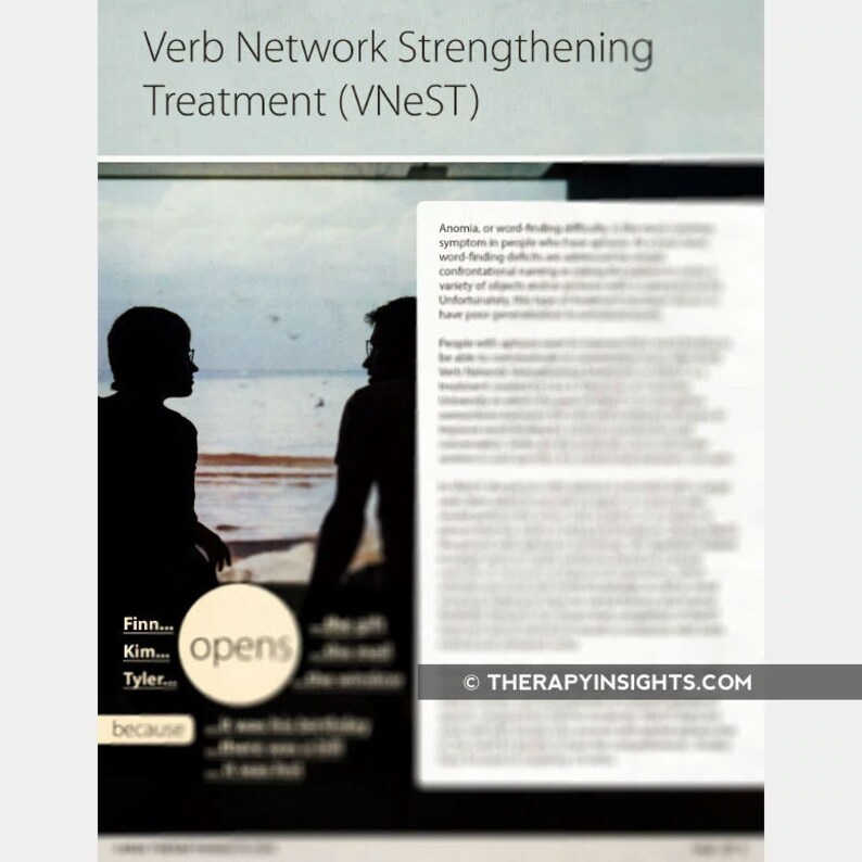 Printable Resource Verb Network Strengthening Treatment vnest - Etsy