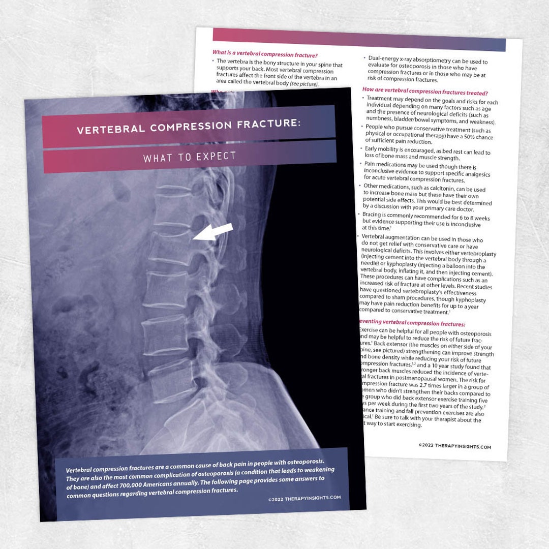 Printable Resource Vertebral Compression Fracture: What to - Etsy