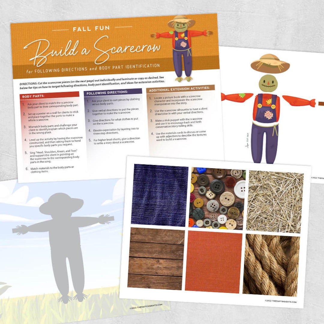 Printable Resource Fall Fun Build a Scarecrow for Following Directions ...