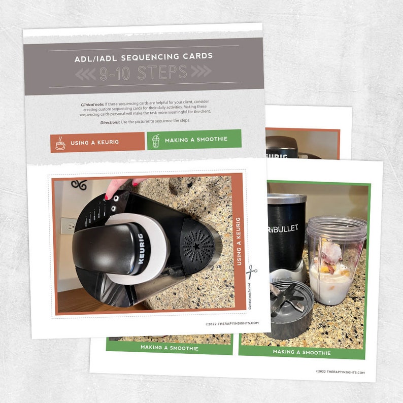 Printable Resource ADL/IADL Sequencing Cards 9-10 Steps - Etsy