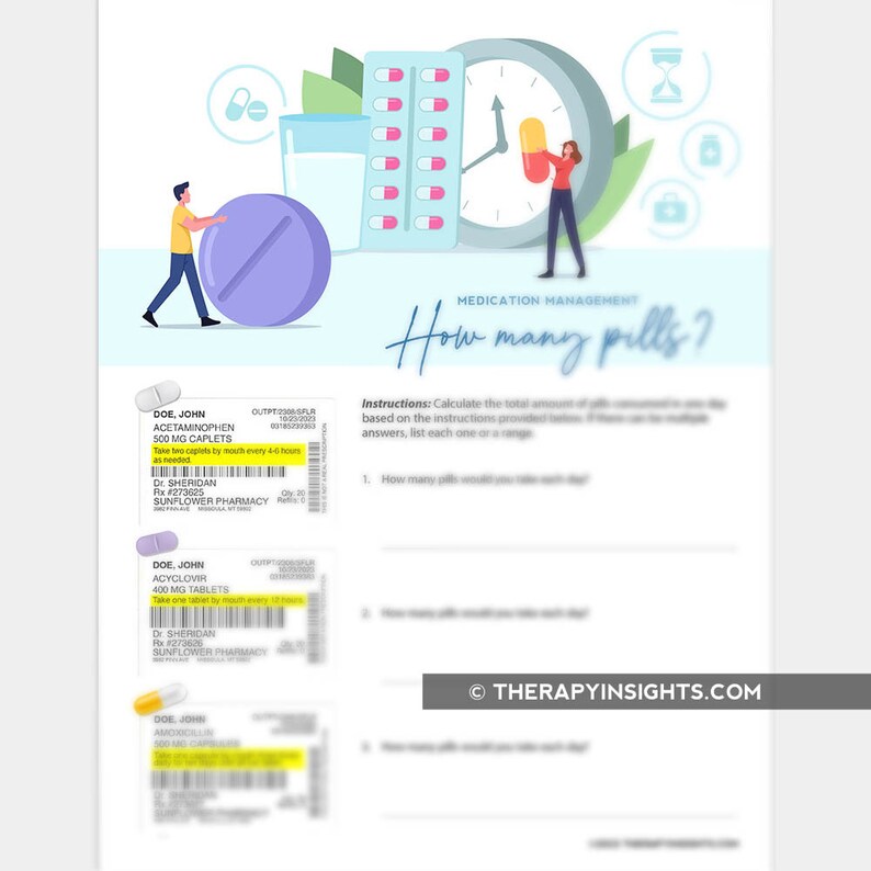 Printable Resource Medication Management How Many Pills - Etsy