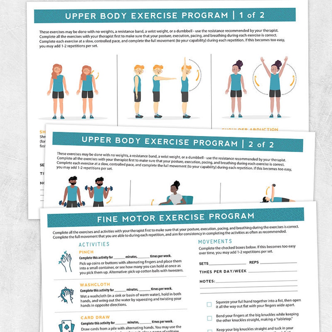 Printable Resource Upper Body Home Exercise Programs - Etsy Printable Resource Upper Body Home Exercise Programs - Etsy