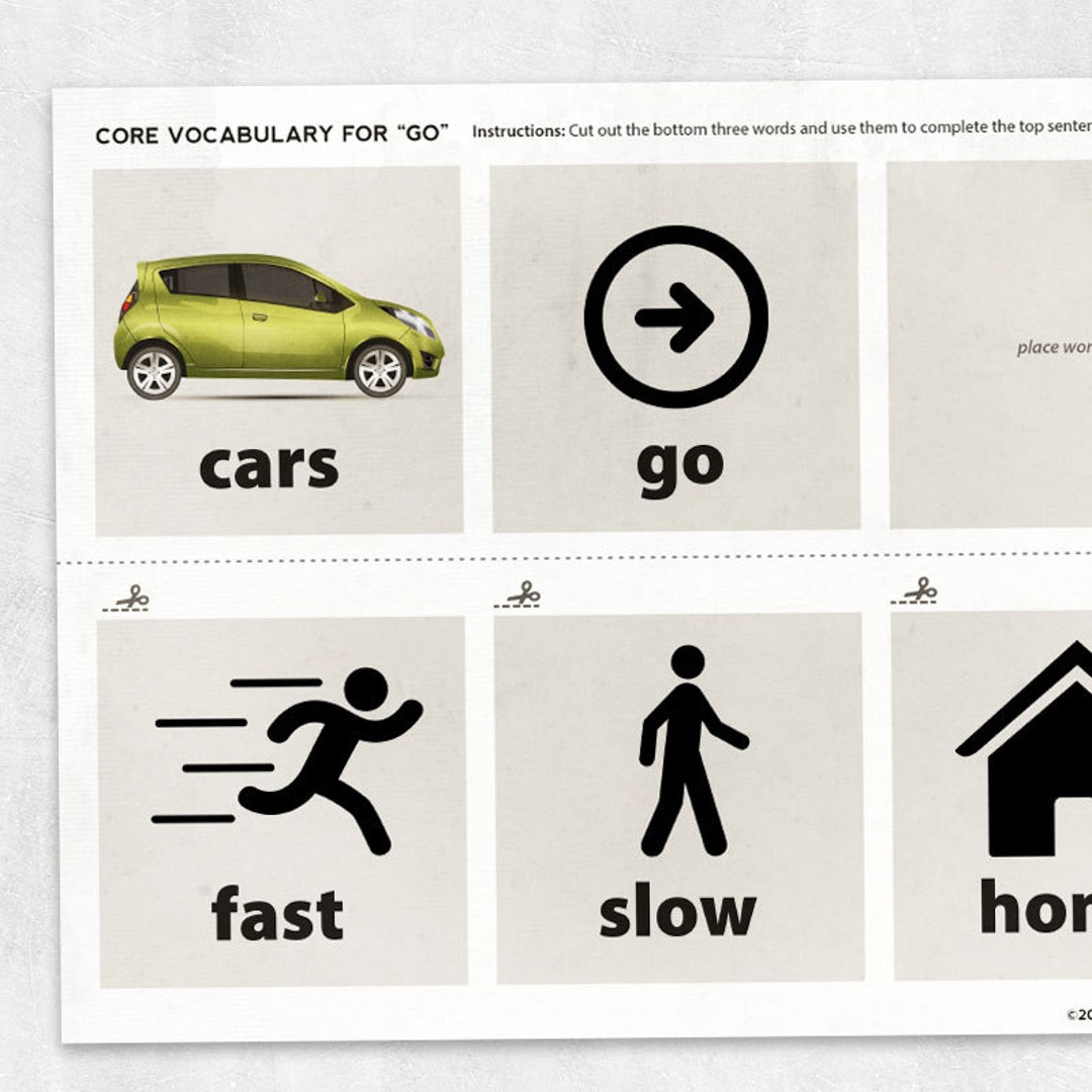 Printable Resource Core Vocabulary for the Word GO - Etsy