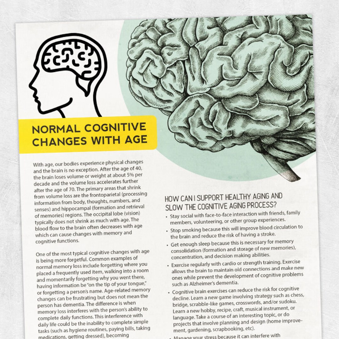 Printable Resource Normal Cognitive Changes With Age - Etsy