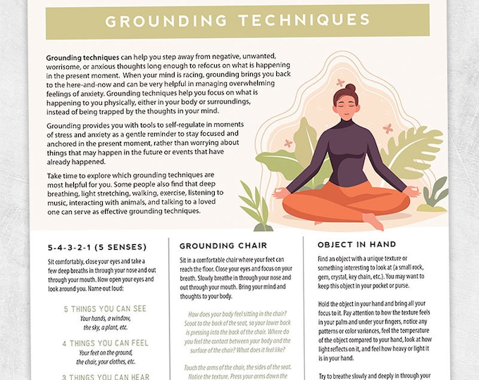 Printable Resource Grounding Techniques - Etsy