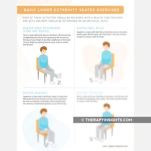 Printable Resource Basic Lower Extremity Seated Exercises - Etsy