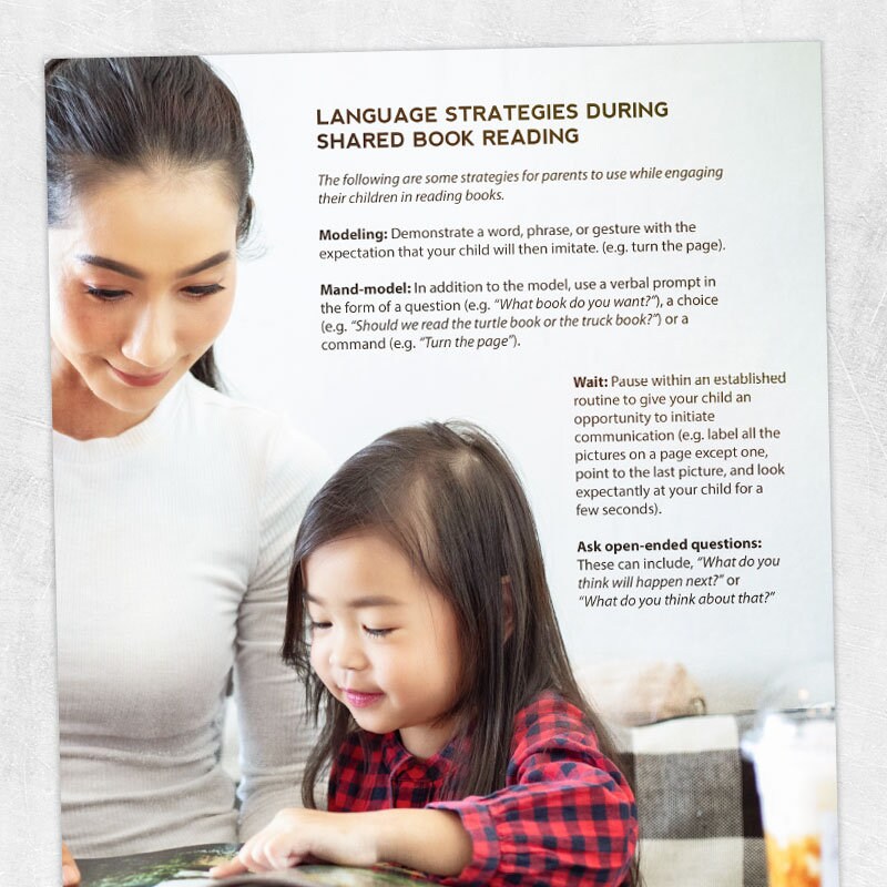Printable Resource Language Strategies During Shared Book - Etsy