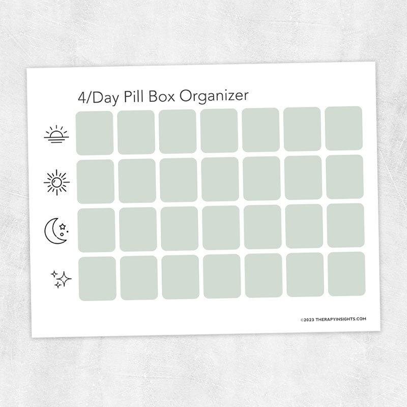 Printable Resource Printable Pill Trays 2/day, 3/day, 4/day - Etsy