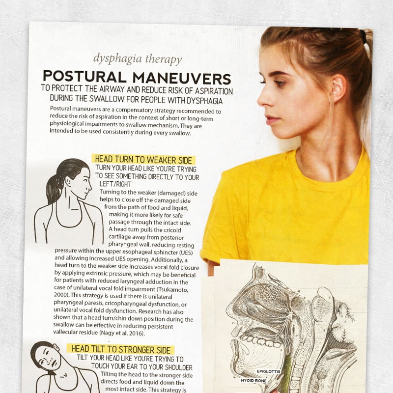 Printable Resource Dysphagia Postural Strategies: Head Tilt and Head ...
