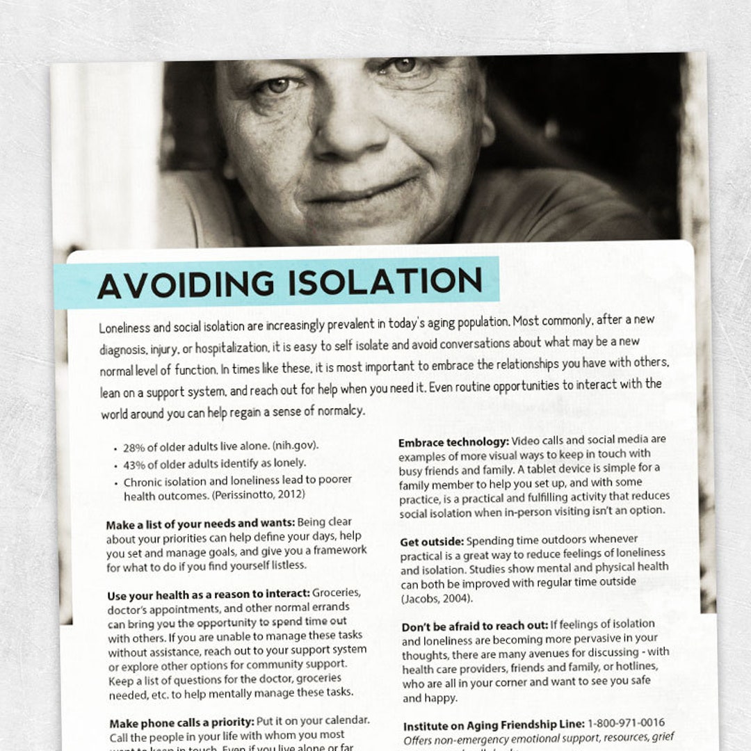 Printable Resource Avoiding Isolation - Etsy