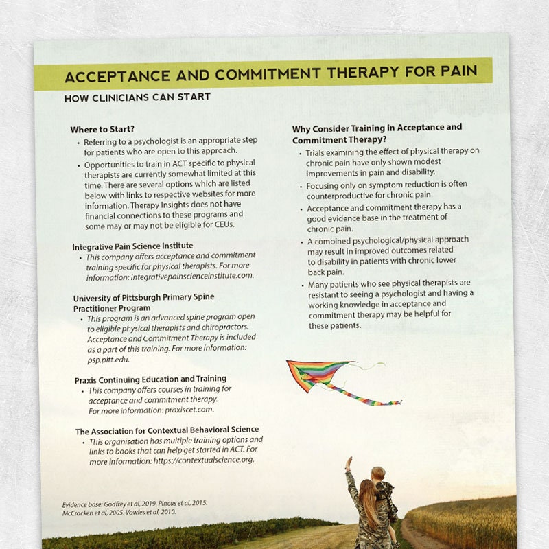 Printable Resource Acceptance and Commitment Therapy: A Guide for ...