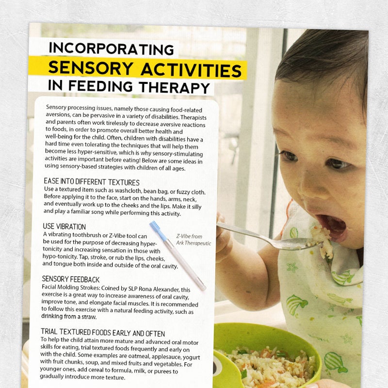 Printable Resource Incorporating Sensory Activities in Feeding Therapy ...