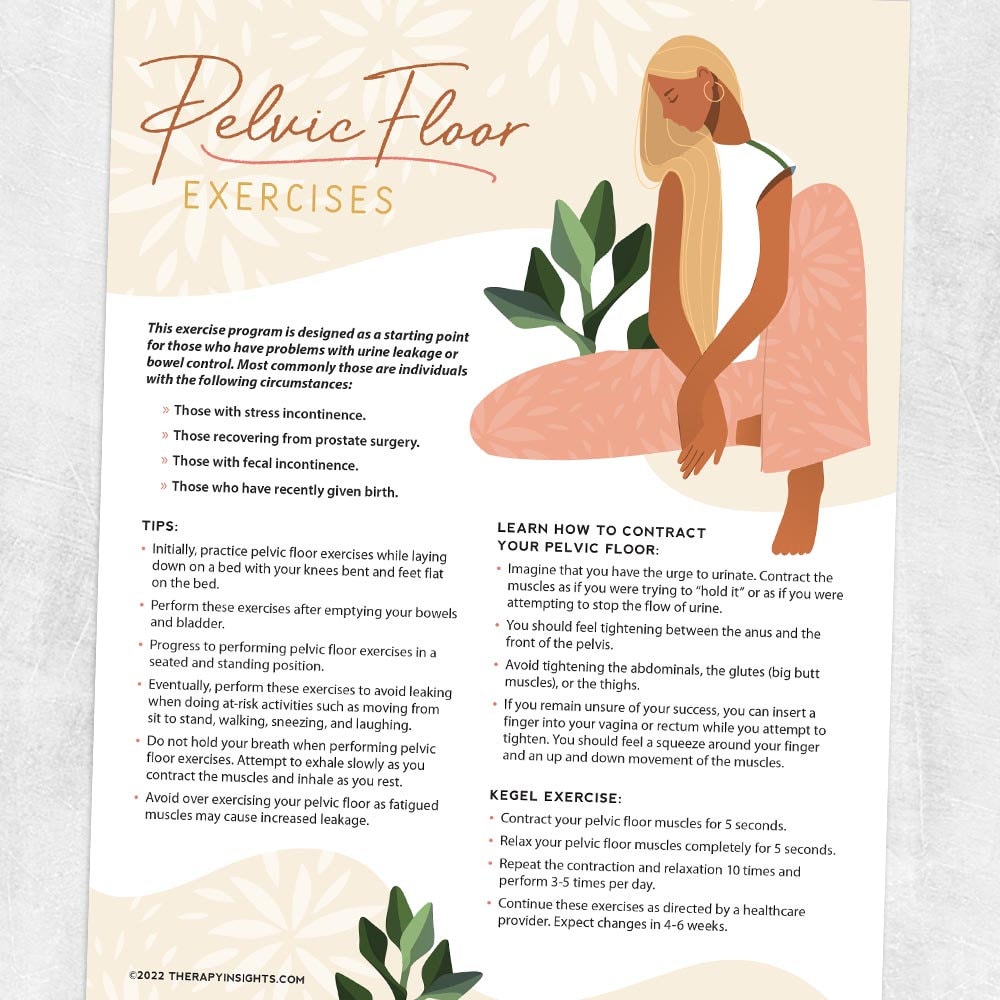 Printable Resource Pelvic Floor Exercises - Etsy