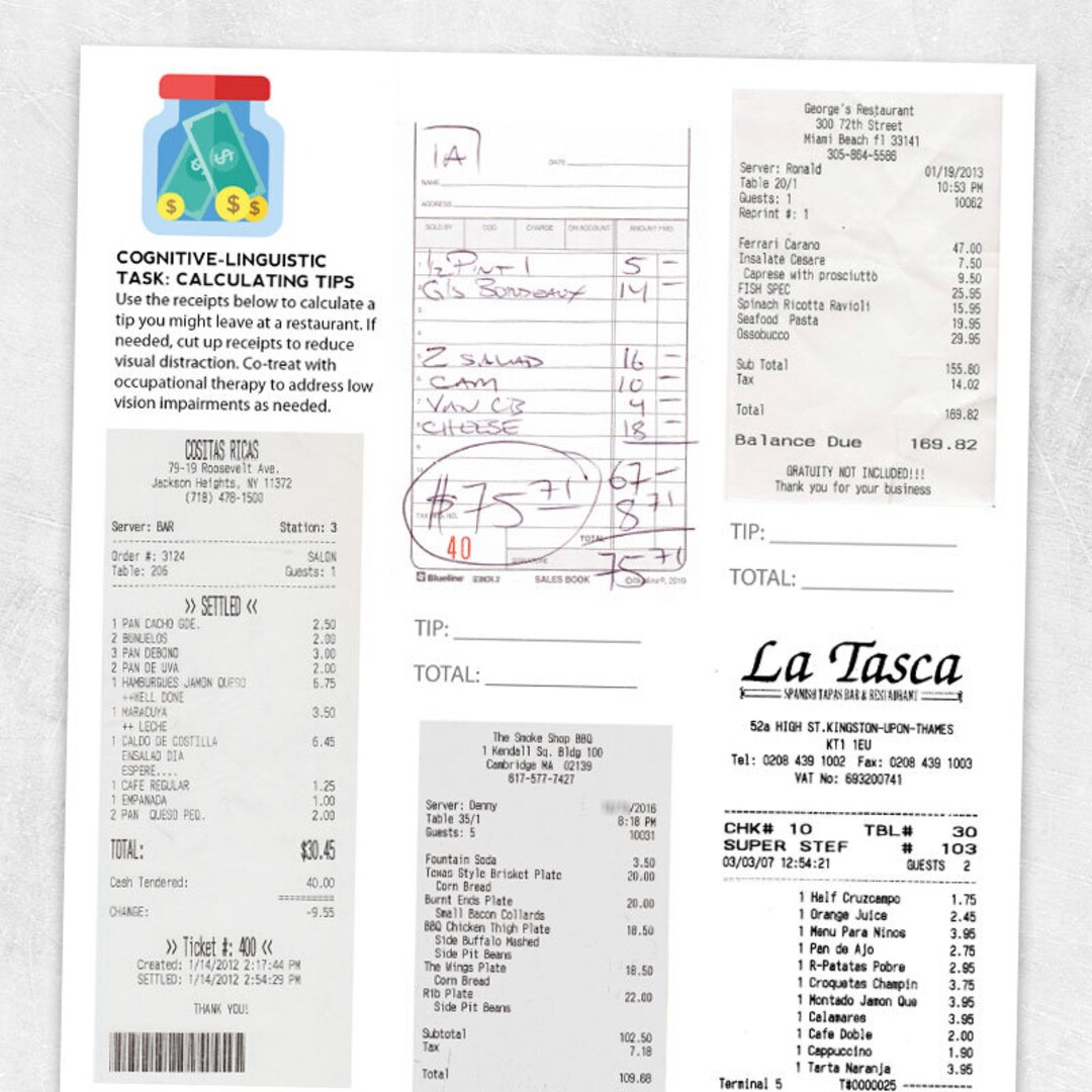 Printable Resource Calculating Tips at a Restaurant - Etsy