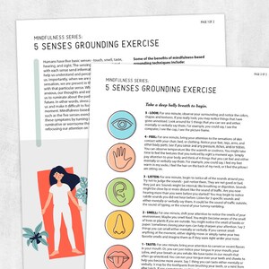 Printable Resource Mindfulness Series: 5 Senses Grounding Exercise - Etsy