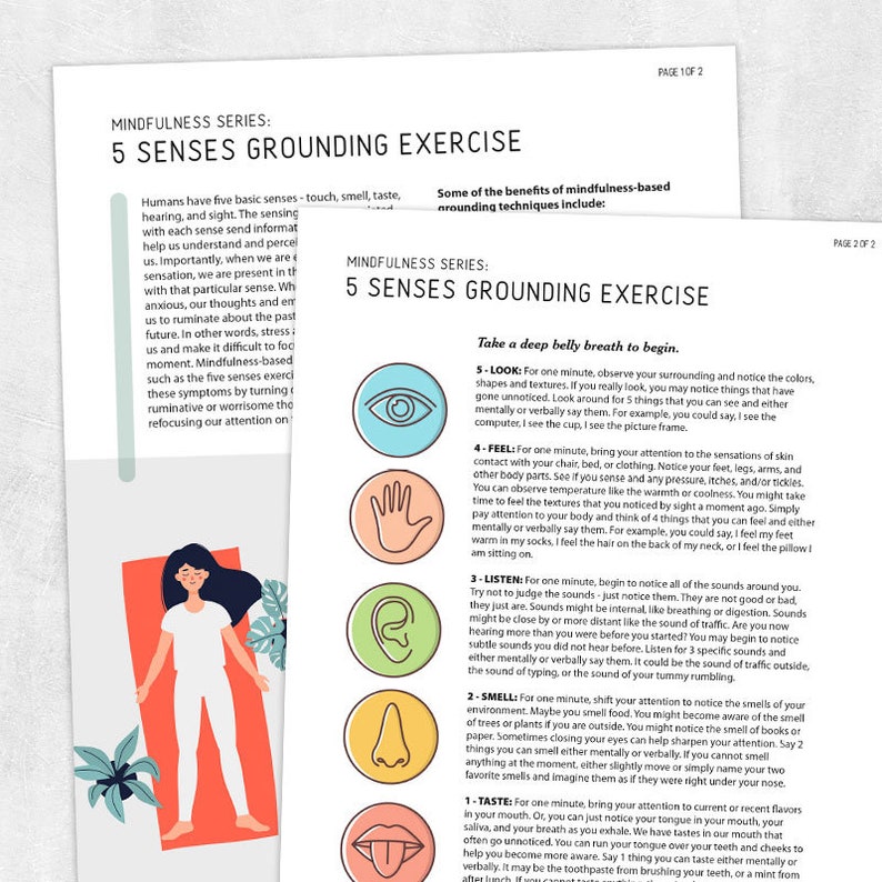 Printable Resource Mindfulness Series 5 Senses Grounding Exercise Etsy printable-resource-mindfulness-series-5-senses-grounding-exercise-etsy