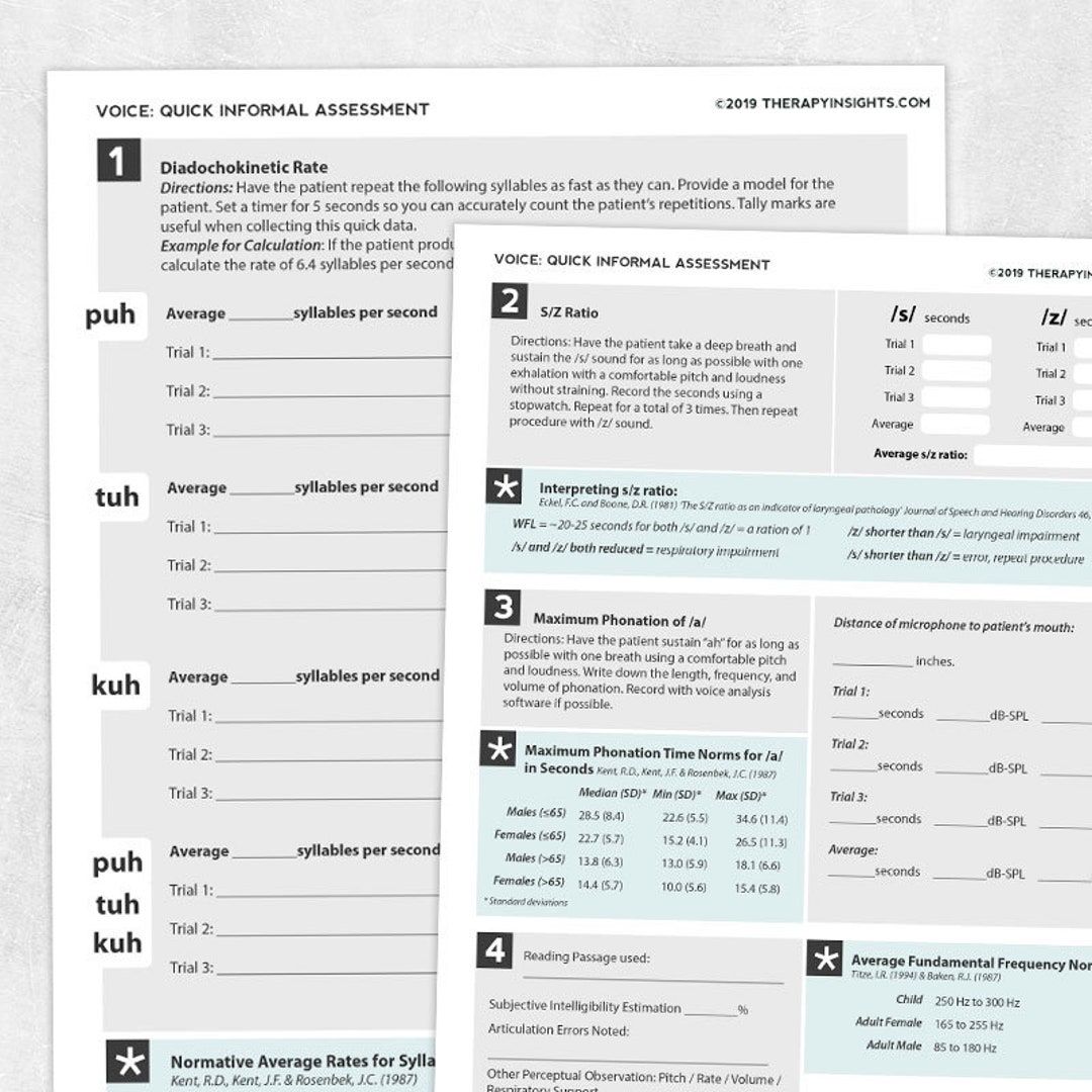 Printable Resource Quick, Informal Voice Assessment - Etsy