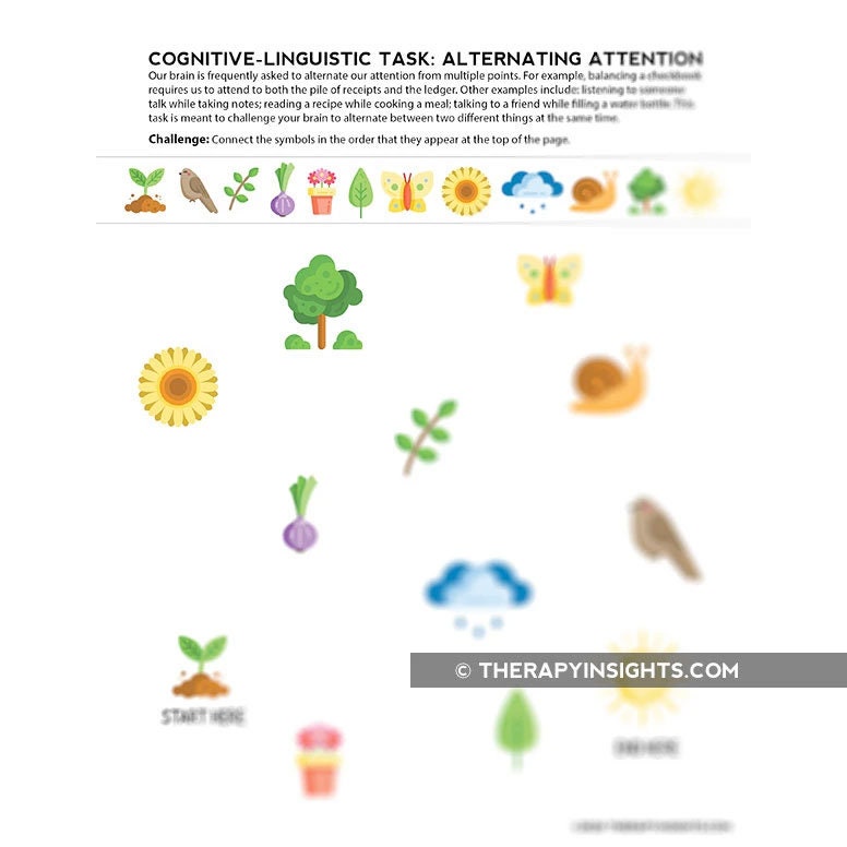 Printable Resource Visual Alternating Attention Tasks: Colors and ...