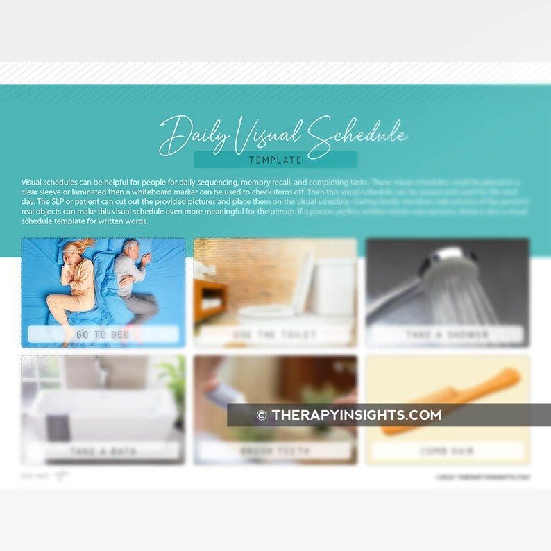 Printable Resource Daily Visual Schedule Templates - Etsy