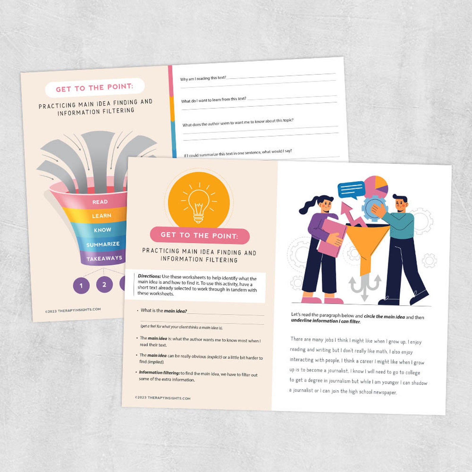 Printable Resource Get to the Point: Practicing Main Idea Finding and ...