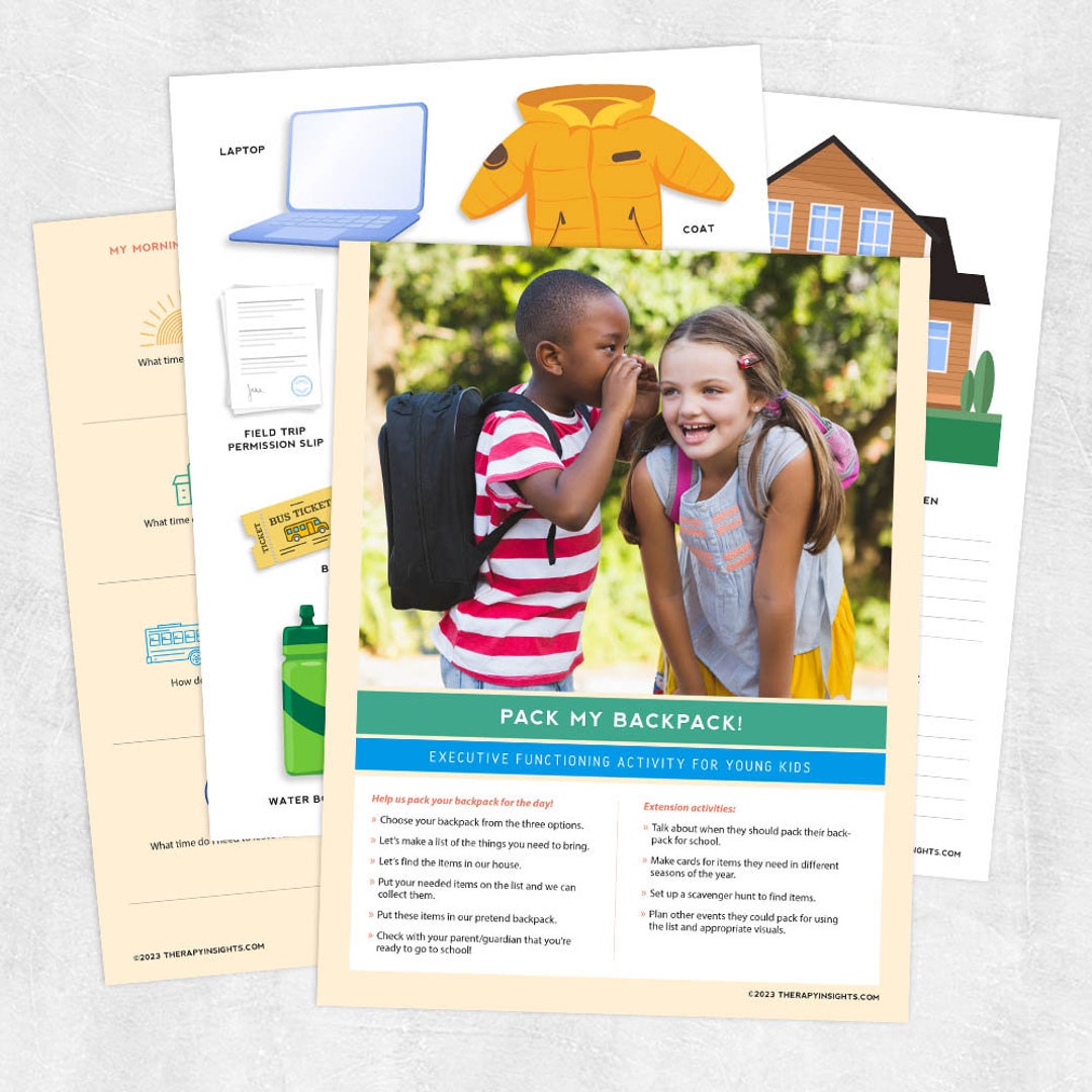 Printable Resource Pack My Backpack Executive Functioning - Etsy