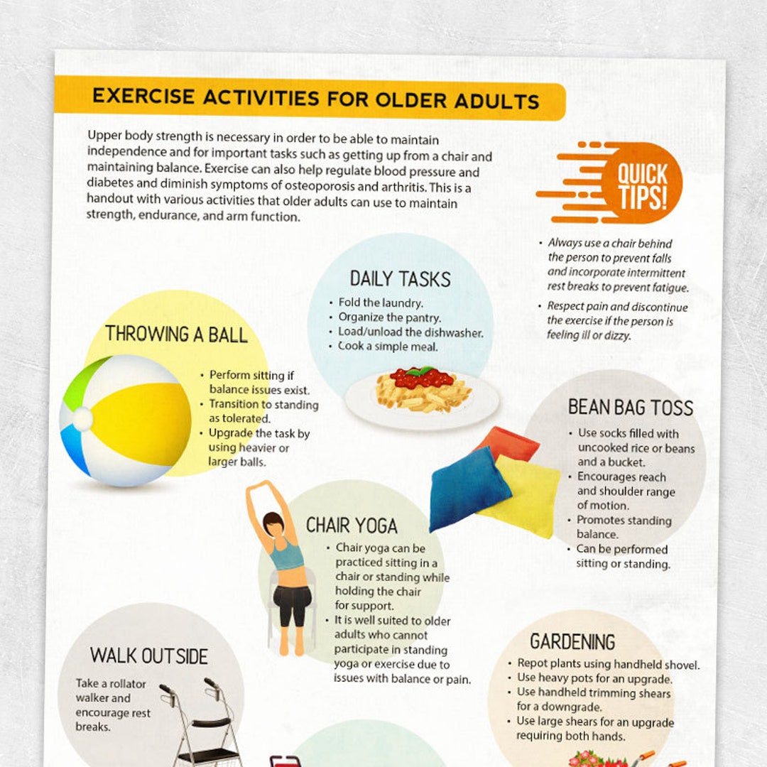 Printable Resource Exercise Activities for Older Adults - Etsy